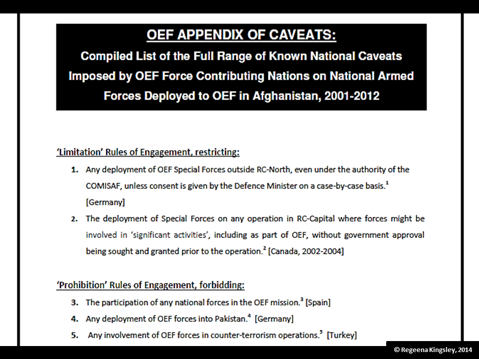WAR ON TERROR: OEF APPENDIX - List of Known National Caveats Imposed by ...